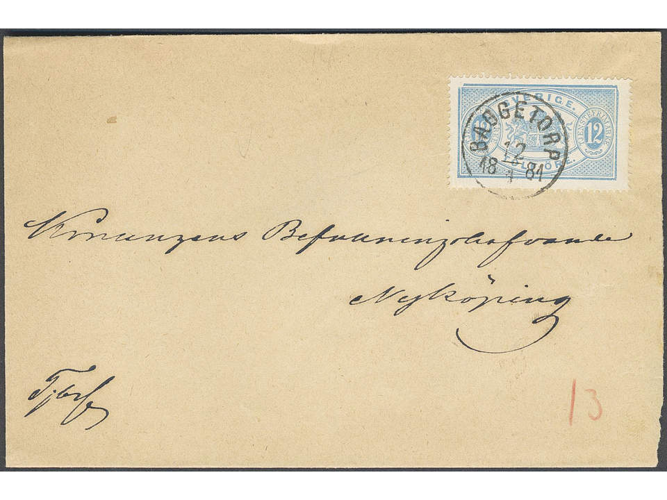 Tjänste | Försändelser | Sverige | Frimärken | Sweden. Official Facit Tj5 , 12 öre blue, perf 14 ...