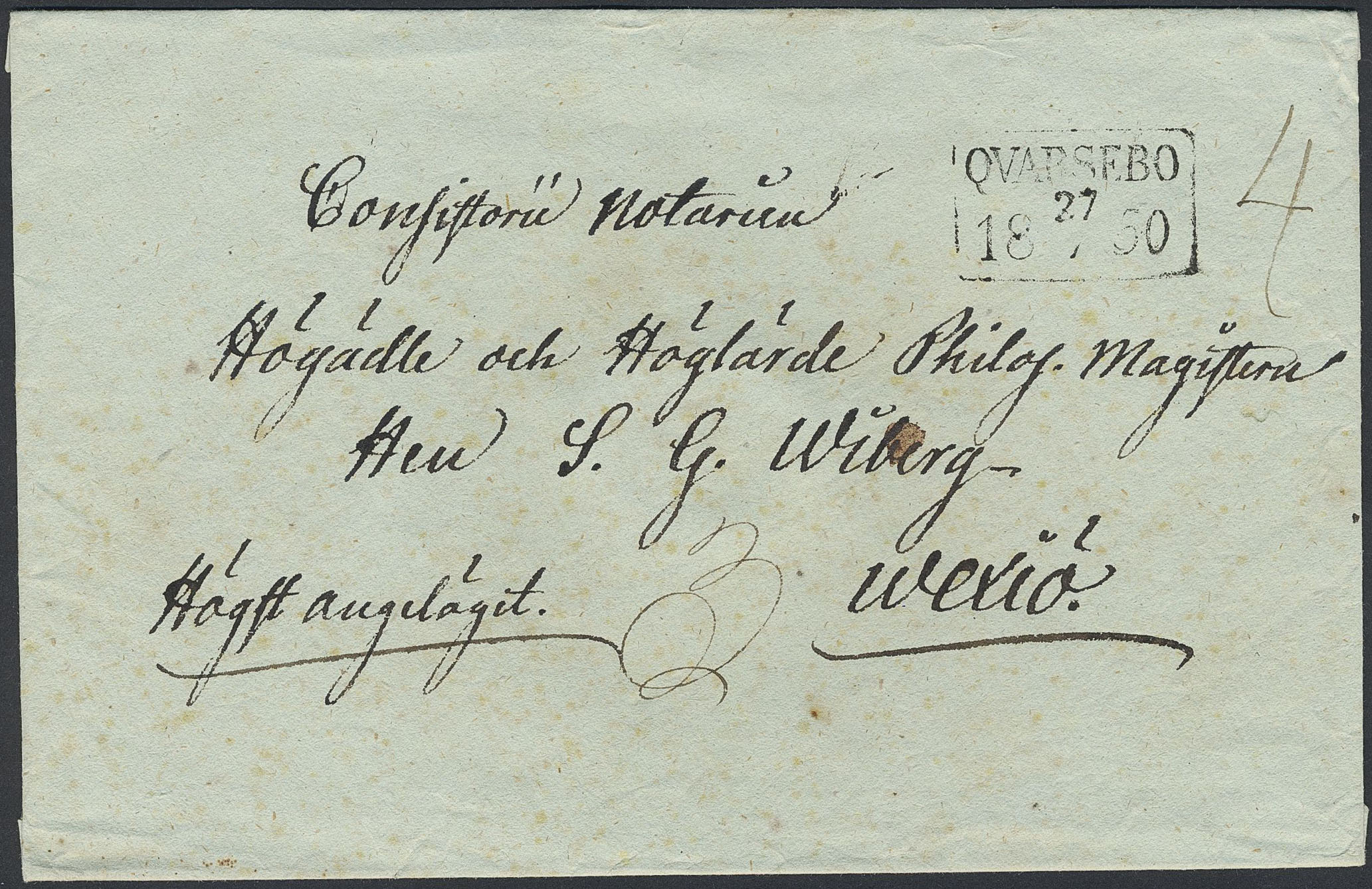 Fyrkantstämplar | Förfilateli | Försändelser | Sverige | Frimärken ...